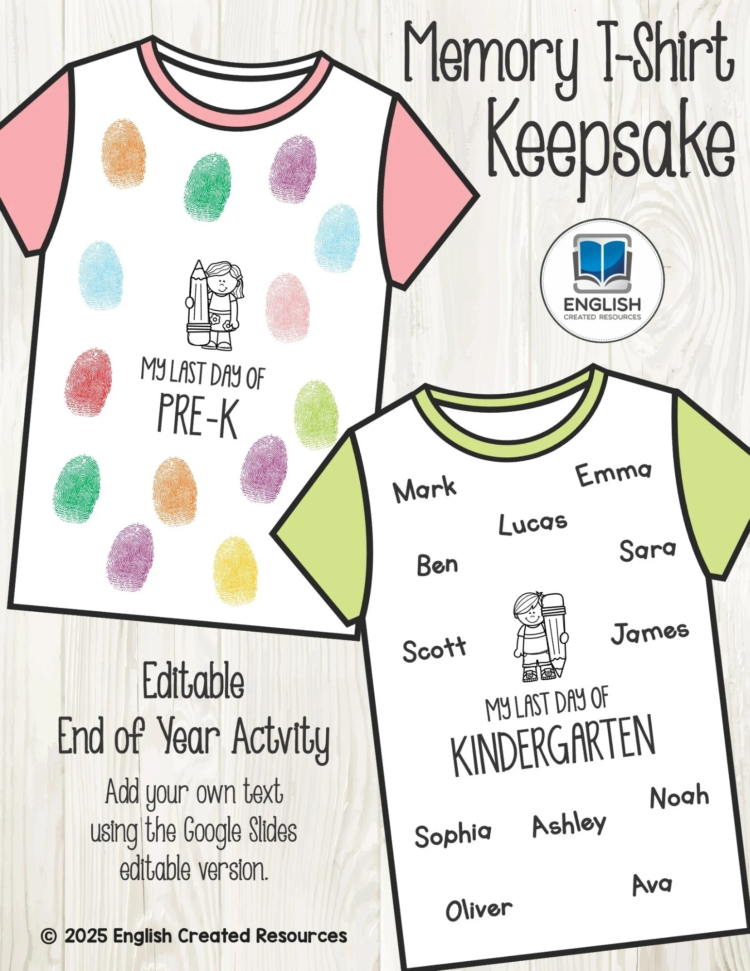 End of Year Memory T-Shirt Keepsake – English Created Resources