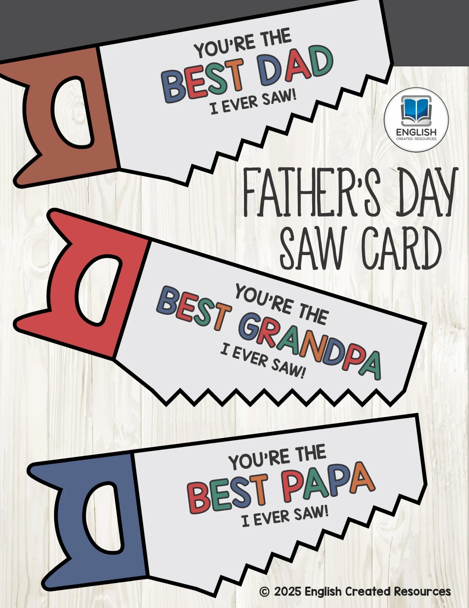 Father’s Day Saw Card – English Created Resources