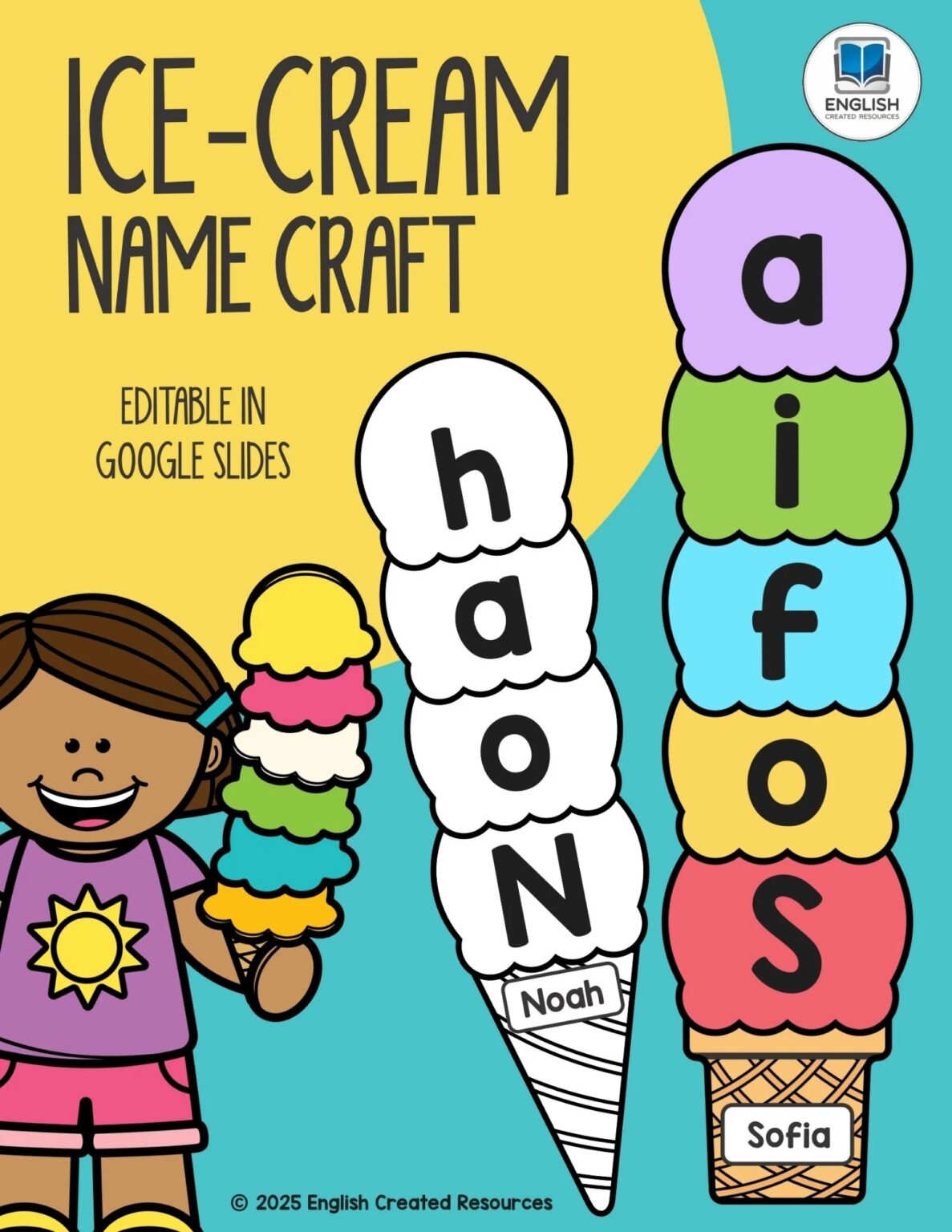 Ice cream Name Craft – English Created Resources