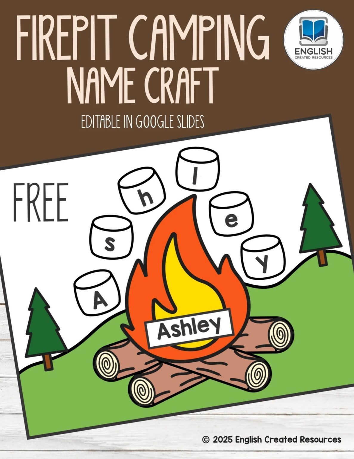 Firepit Camping Name Craft – English Created Resources