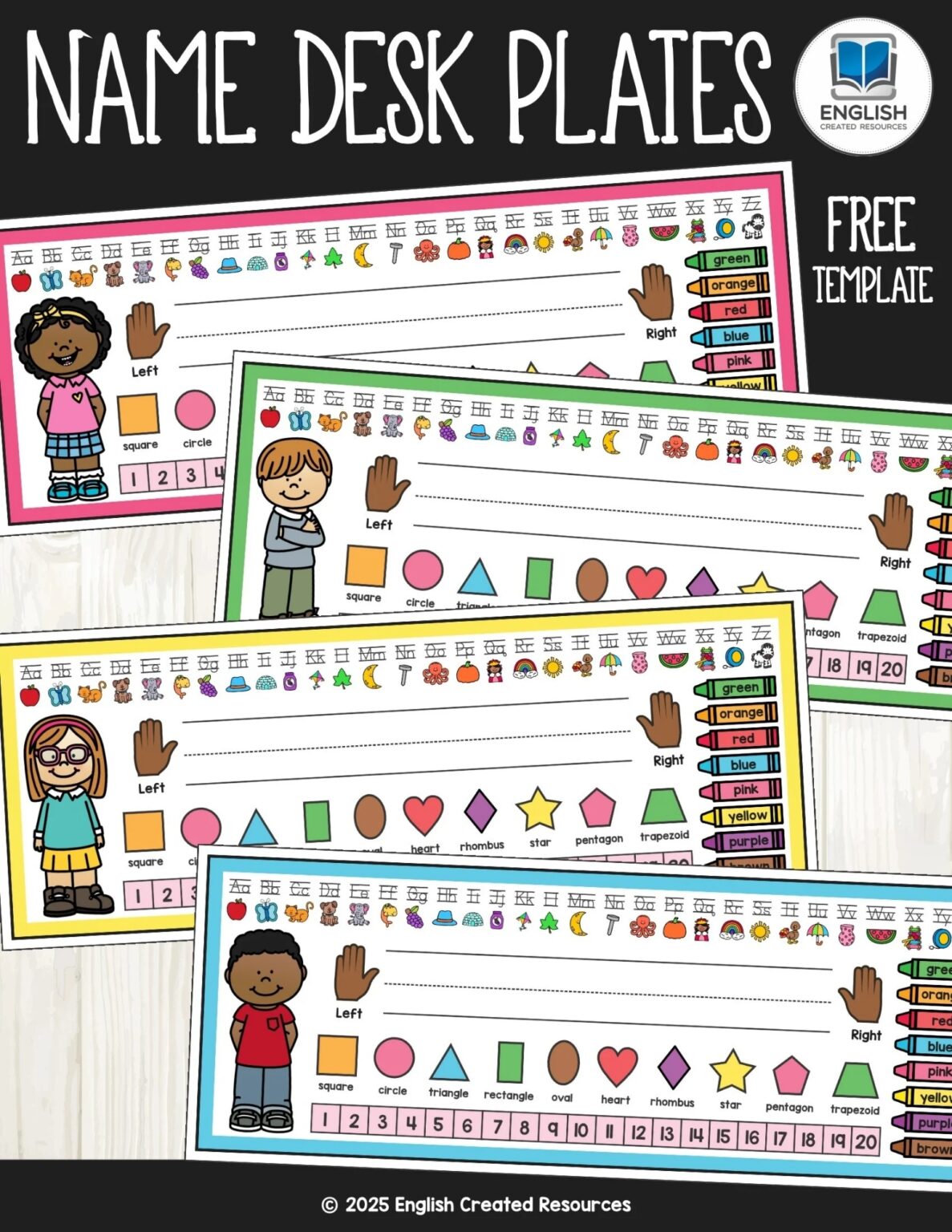 Name Desk Plates – English Created Resources