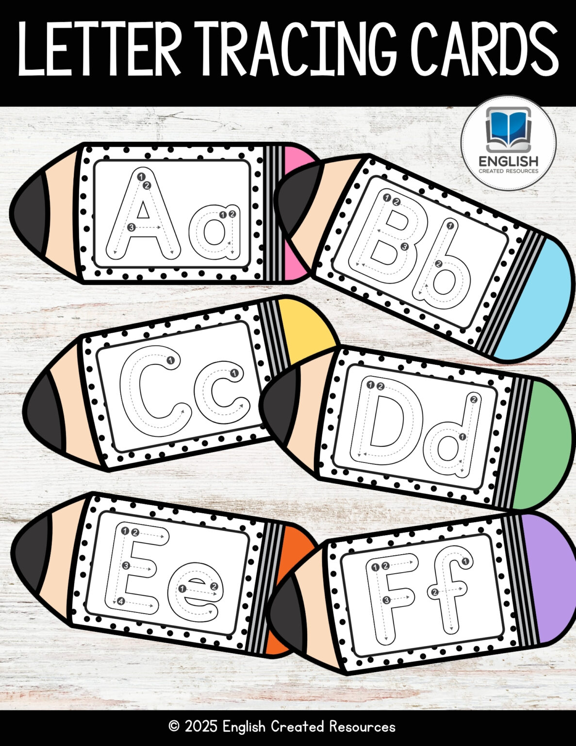 Pencil Letter Tracing Cards – English Created Resources
