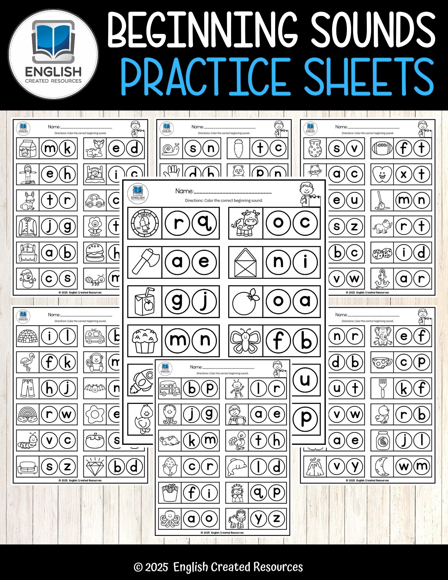 Beginning Sounds Practice Sheets – English Created Resources
