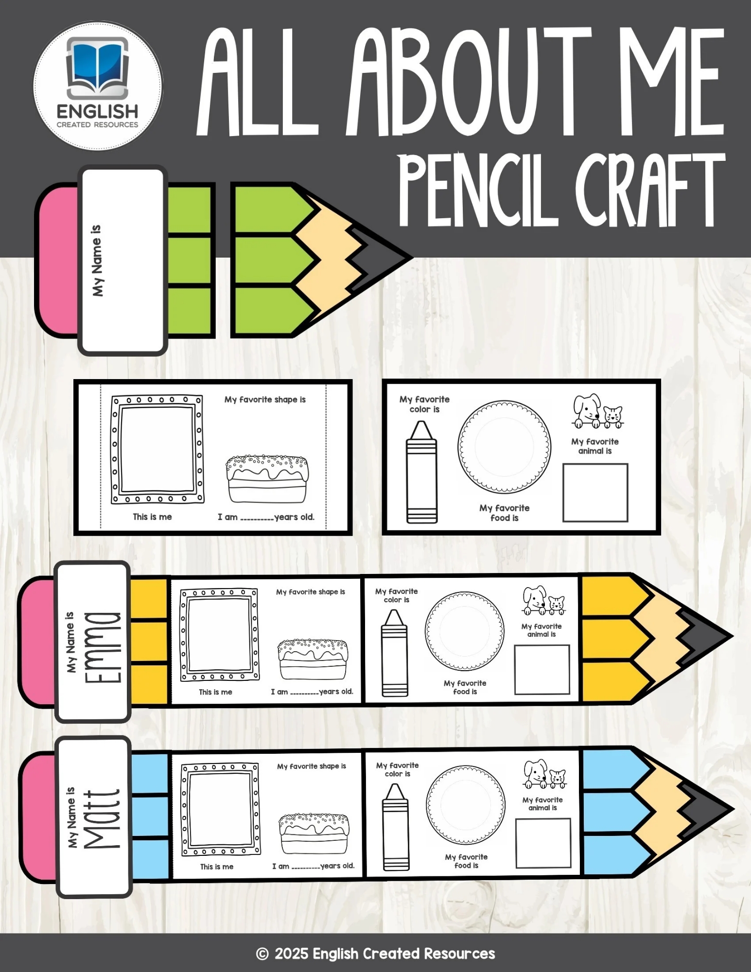 All About Me Pencil Craft – English Created Resources