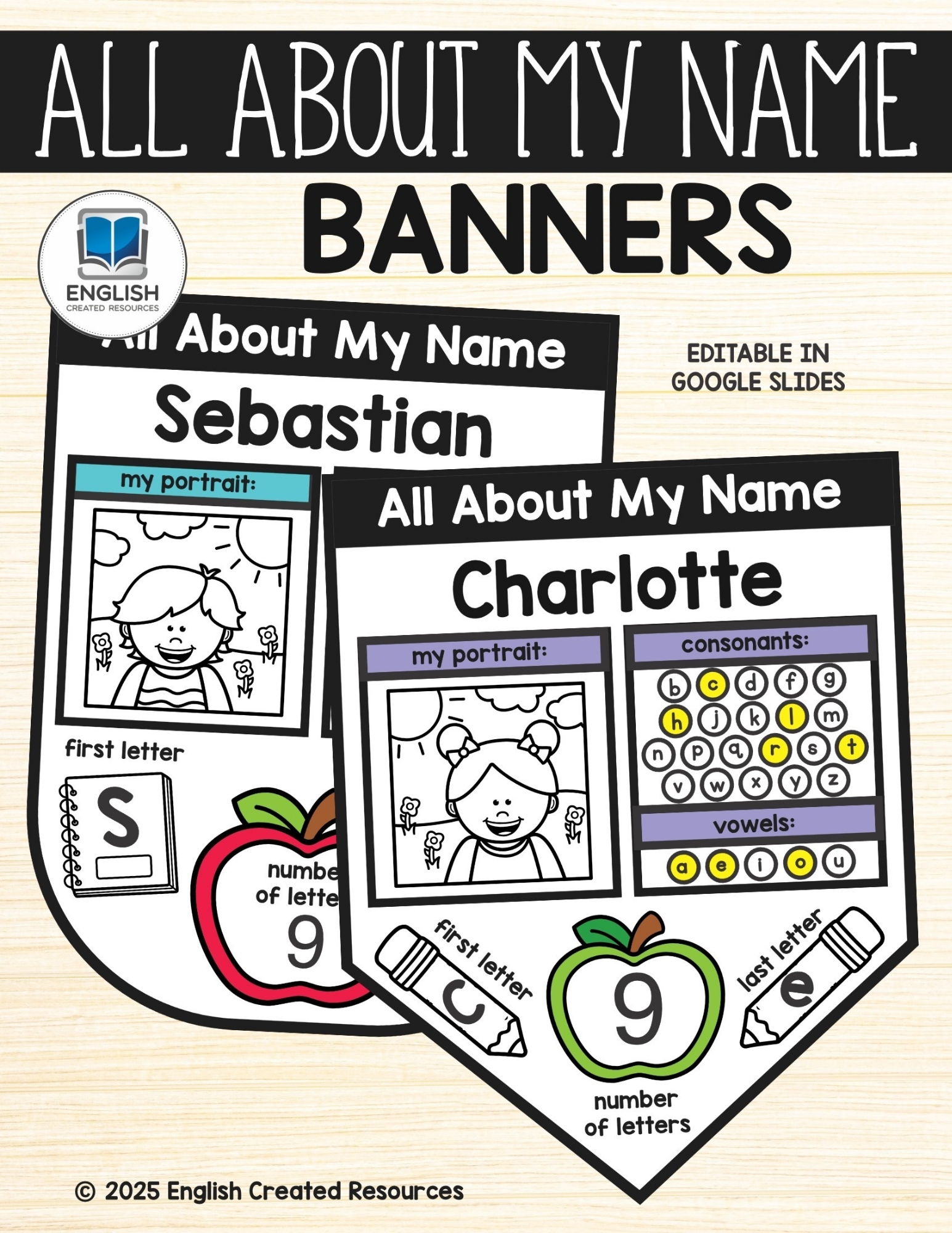 All About My Name Banners – English Created Resources