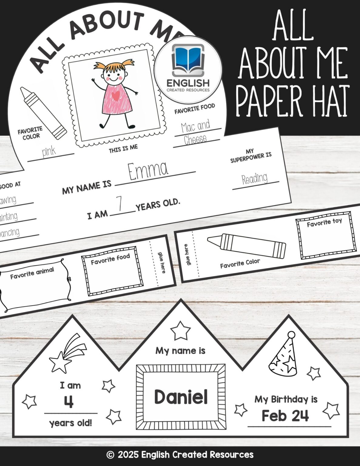 All About Me Paper Hat – English Created Resources