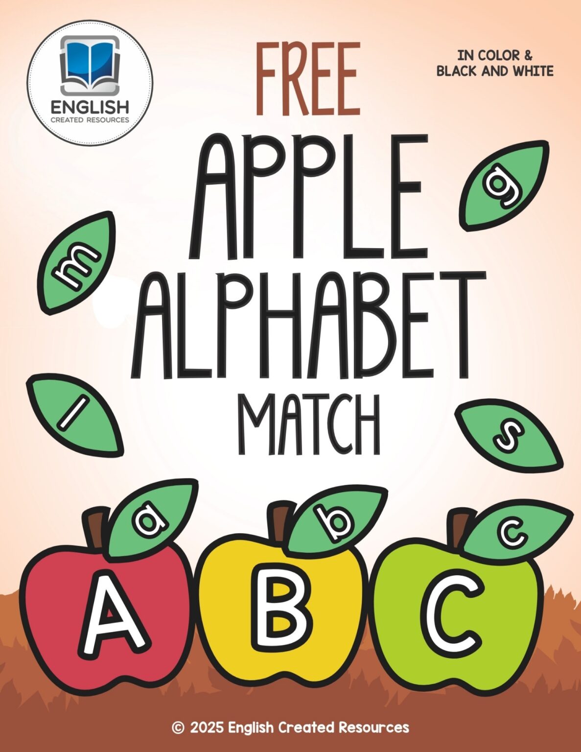 Apple Alphabet Match – English Created Resources