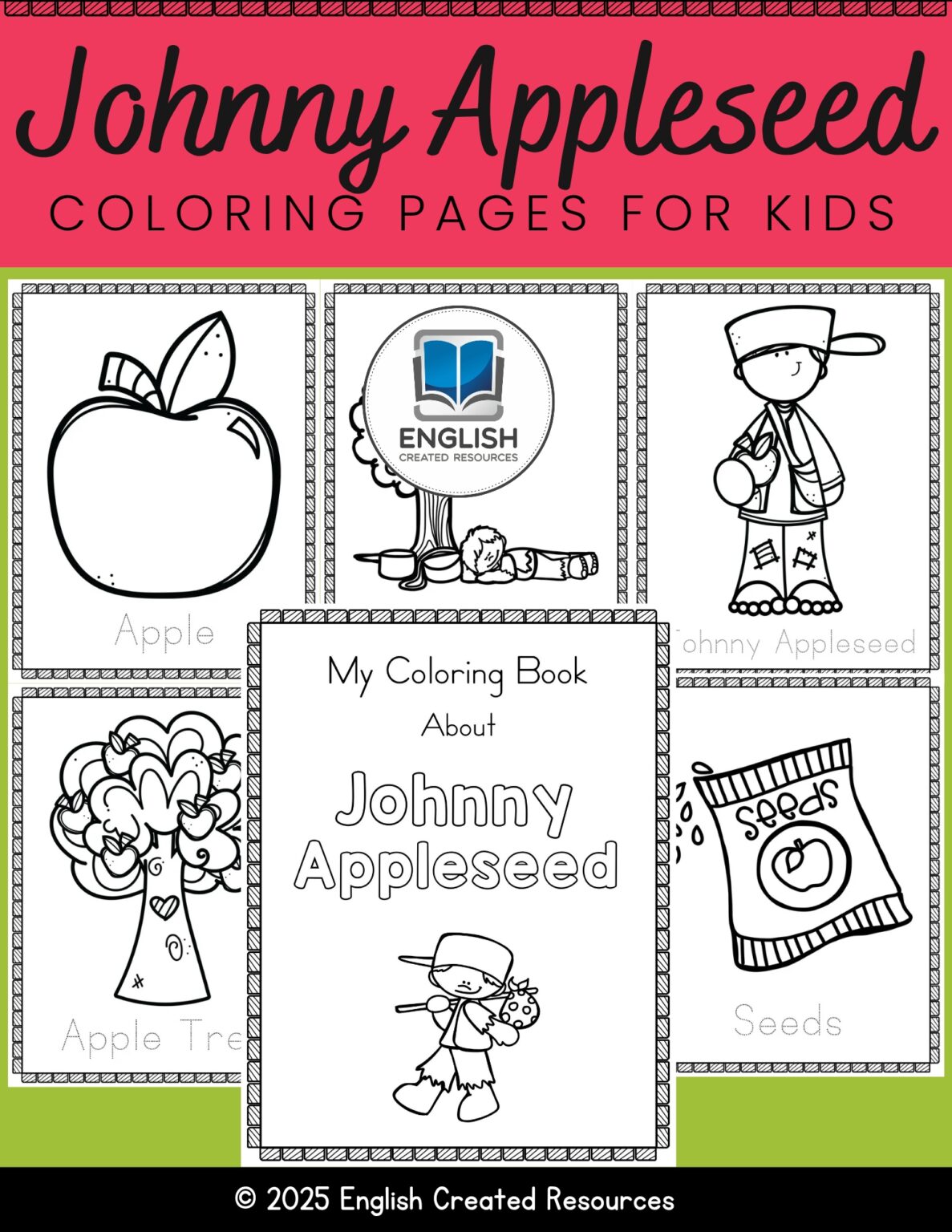 Johnny Appleseed Coloring Book – English Created Resources