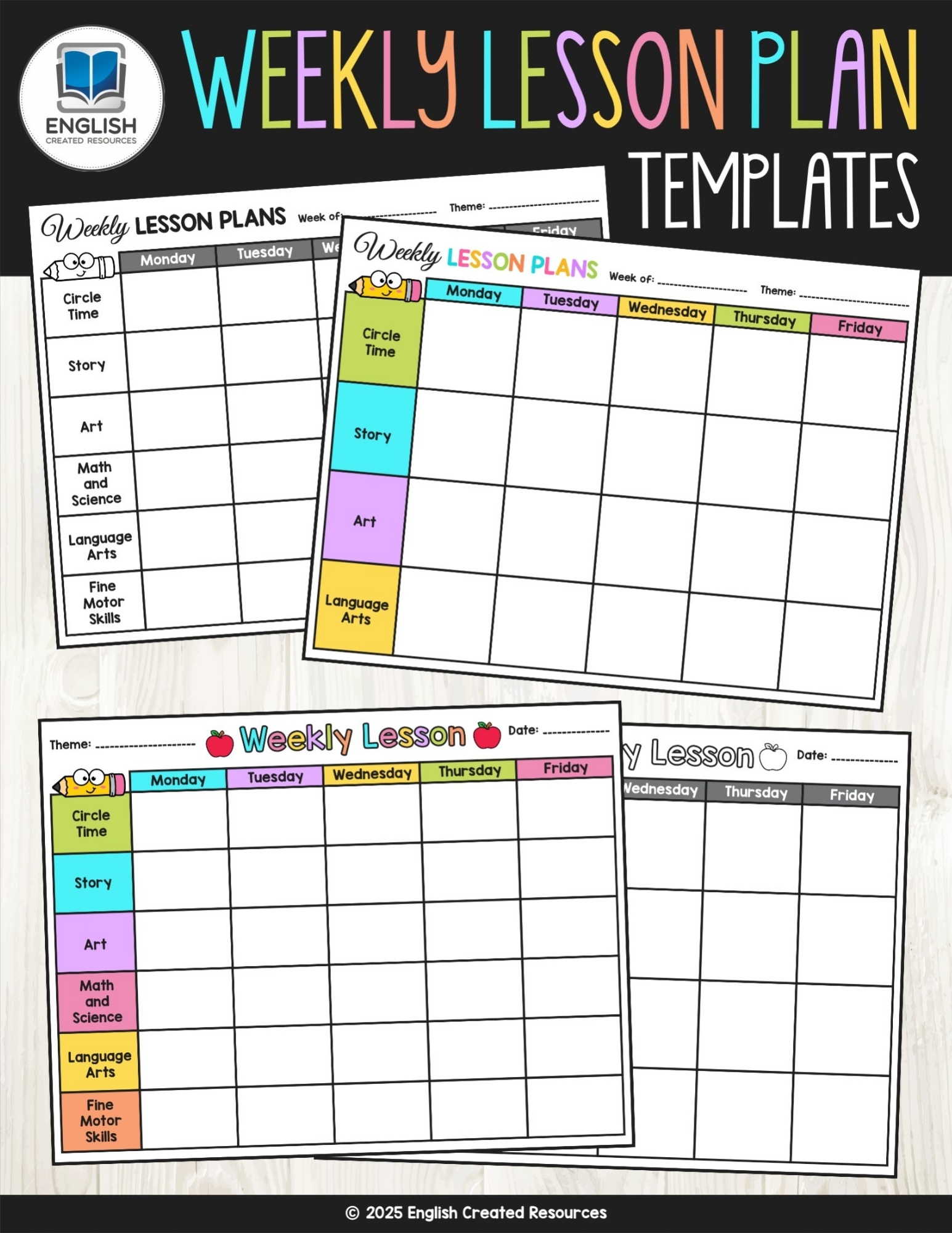 Weekly Lesson Plan Templates – English Created Resources