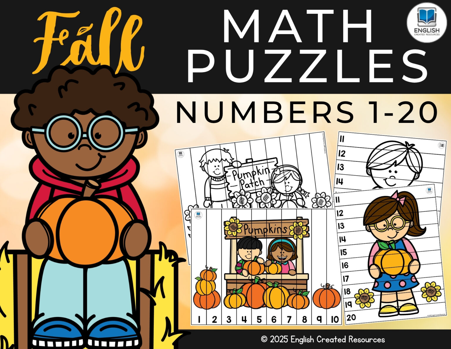 Fall Pumpkin Patch Math Puzzles – English Created Resources