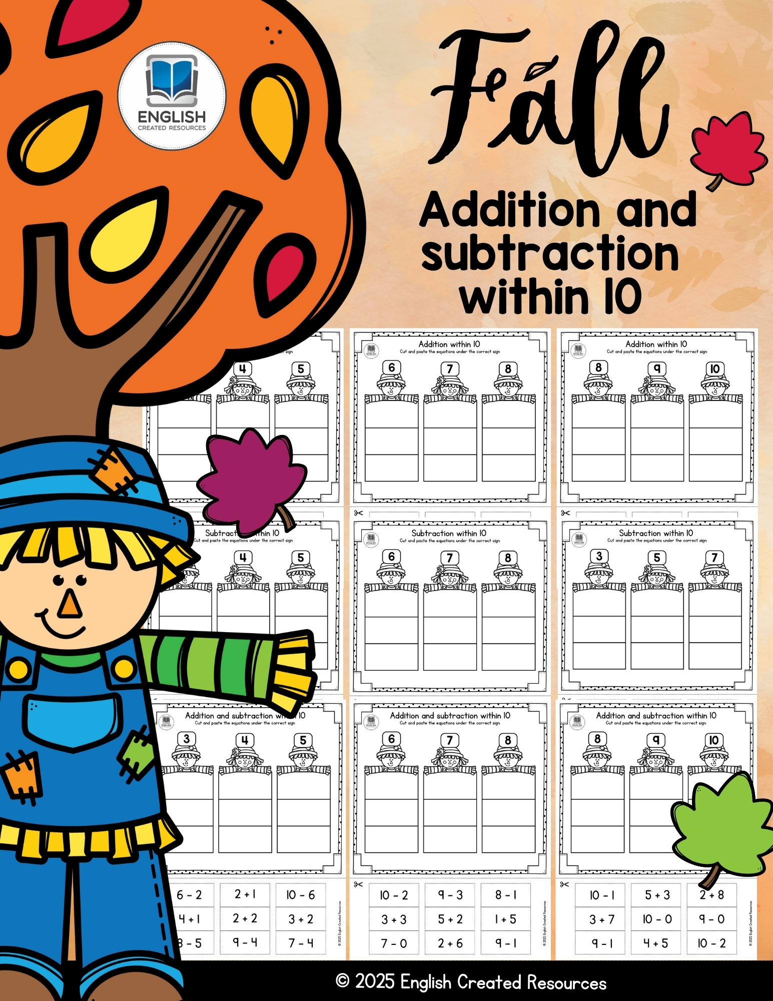 Fall Addition and Subtraction – English Created Resources