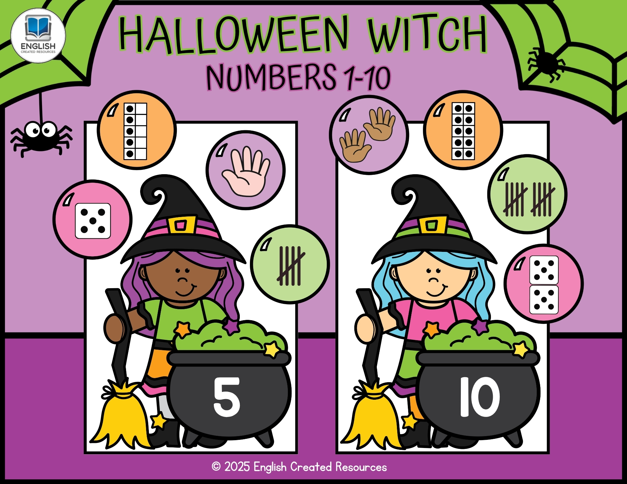 Halloween Witch Numbers 1–10 Craft – English Created Resources