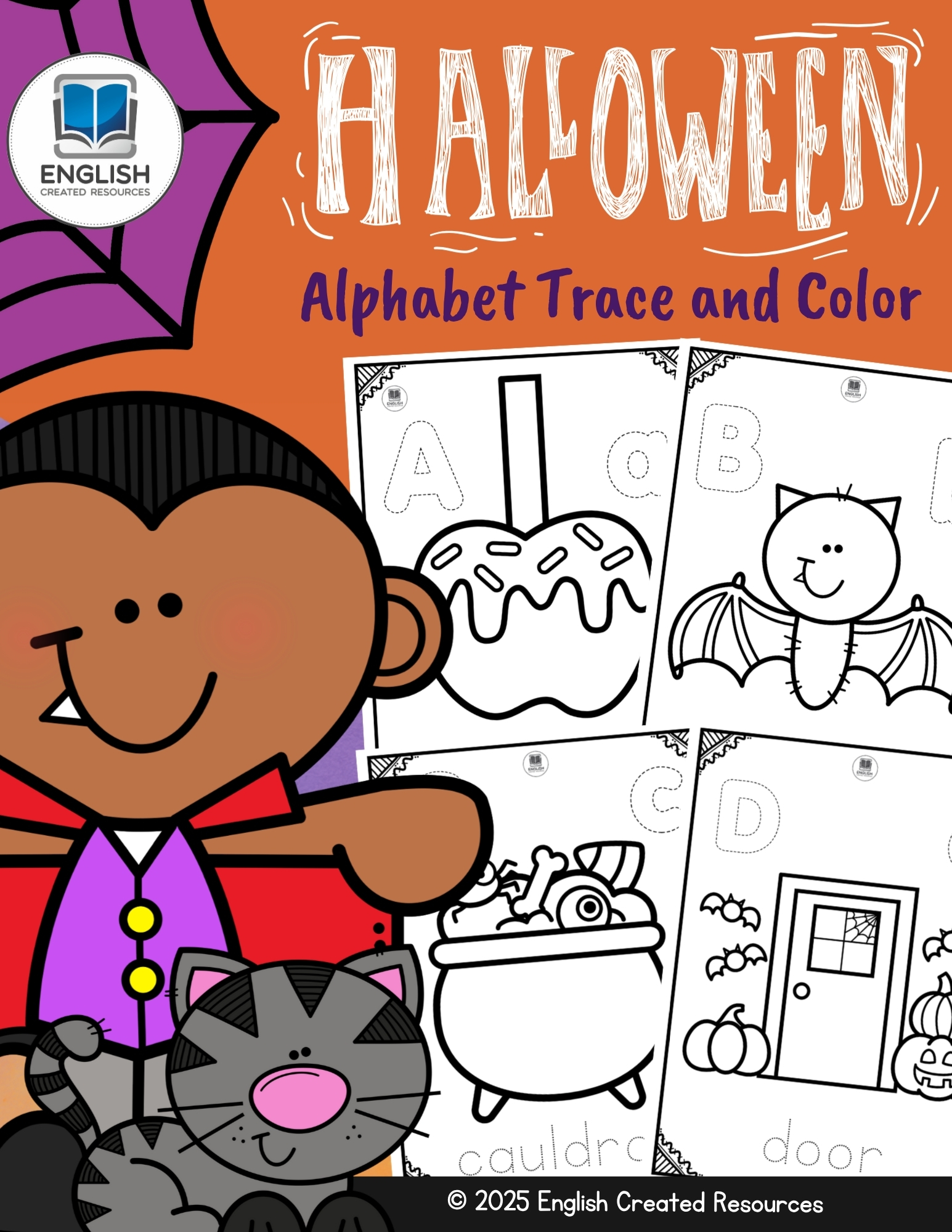 Halloween Alphabet Trace and Color – English Created Resources