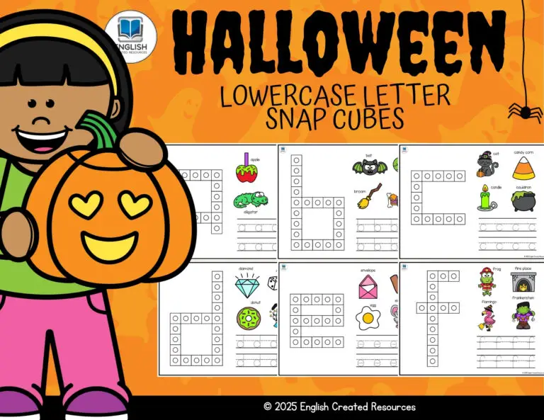 Halloween Lowercase Letter Snap Cubes – English Created Resources