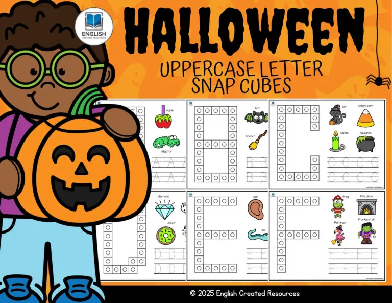 Halloween Uppercase Letter Snap Cubes – English Created Resources
