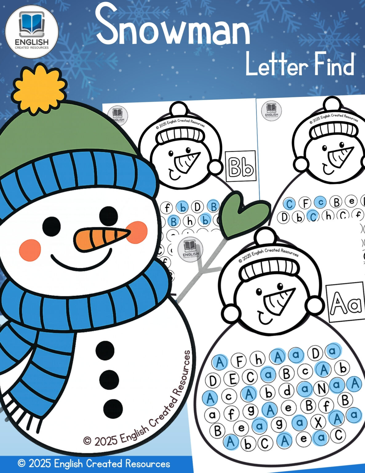 Snowman Letter Find – English Created Resources