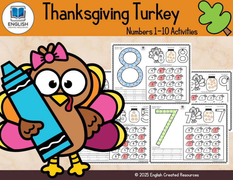 Thanksgiving Numbers 1-10 Activities – English Created Resources