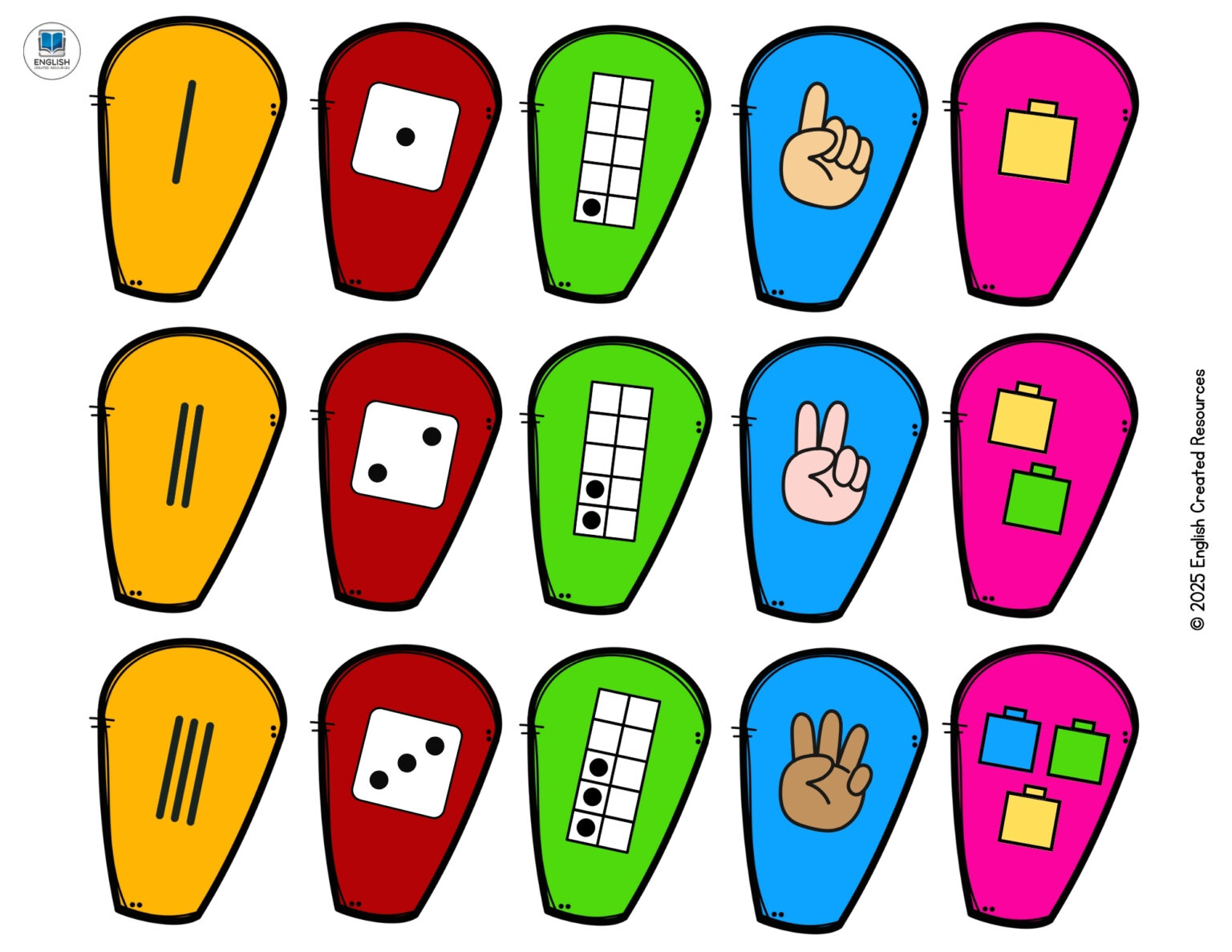 Thanksgiving Turkey Numbers 1-10 Match – English Created Resources