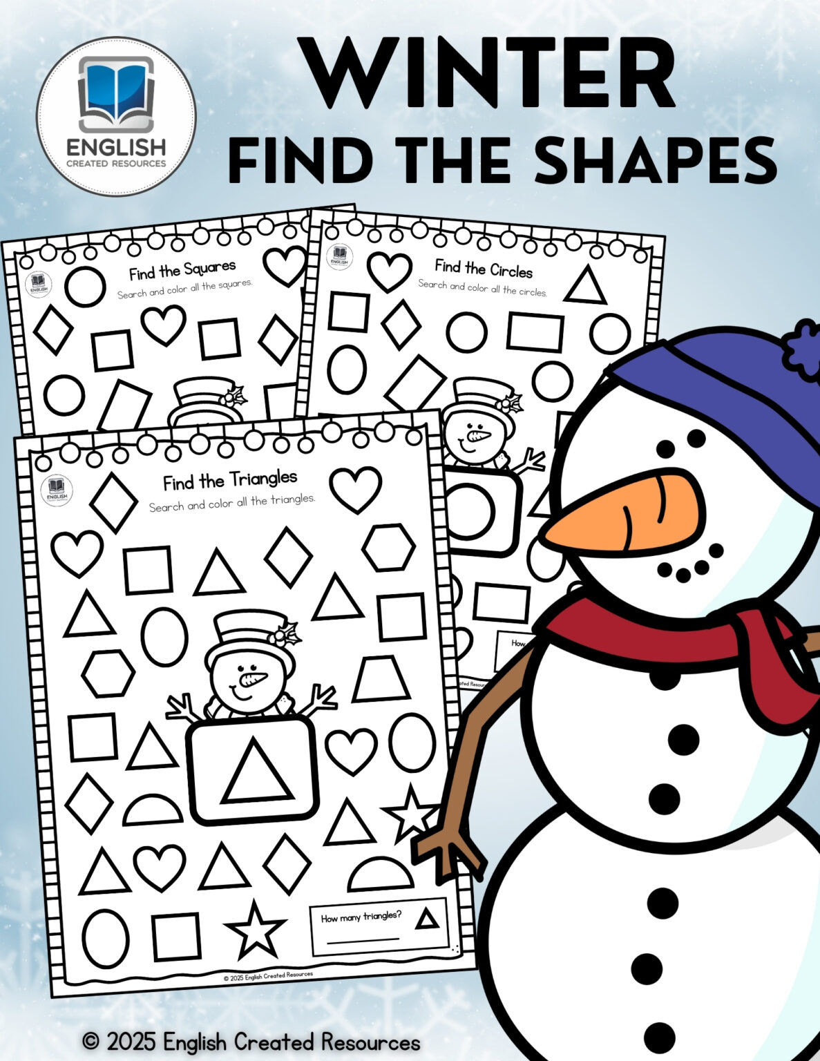 Winter Find The Shapes – English Created Resources