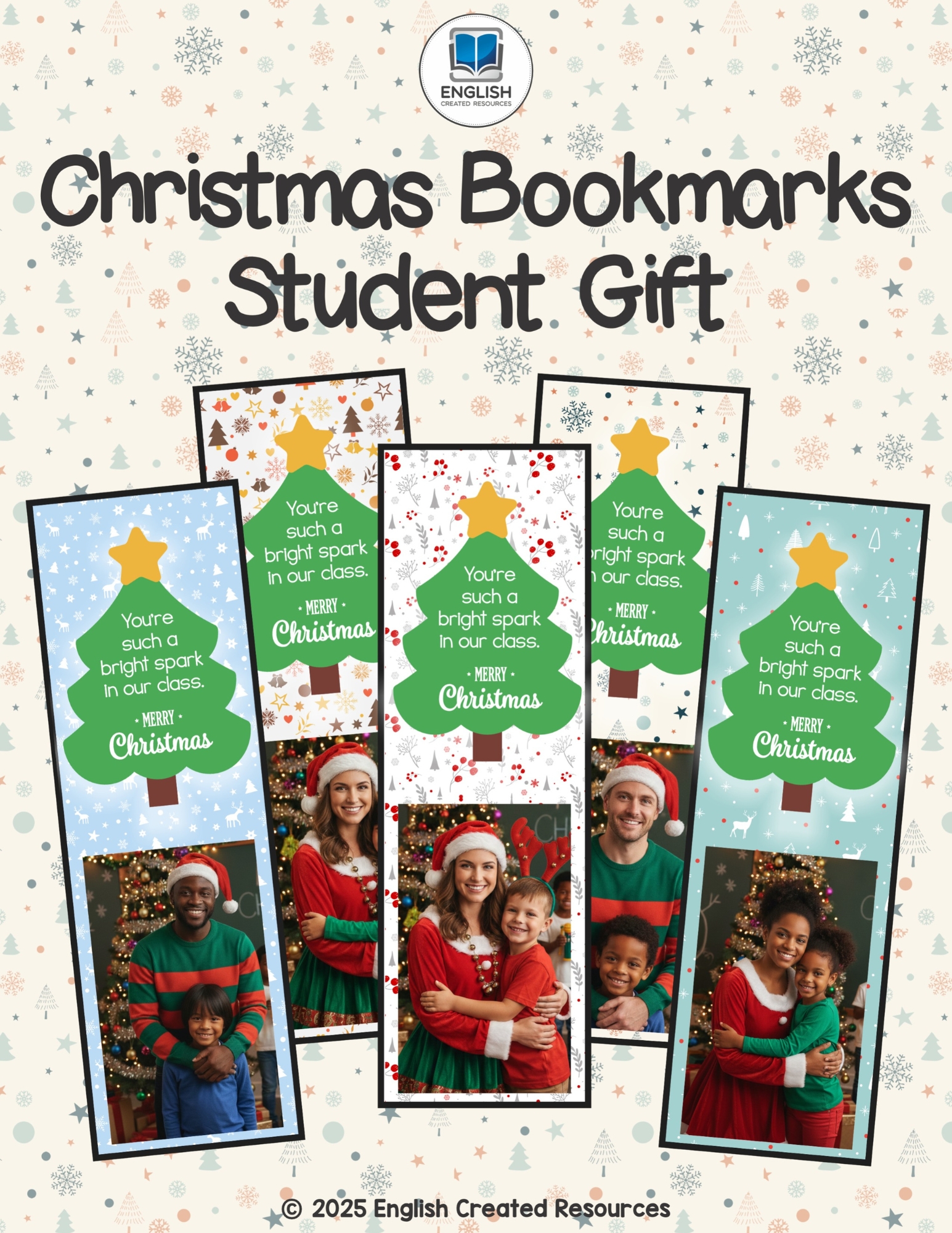 Christmas Bookmarks Student Gift – English Created Resources
