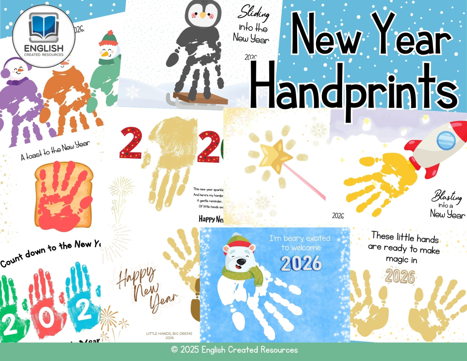 New Year’s Handprints – English Created Resources