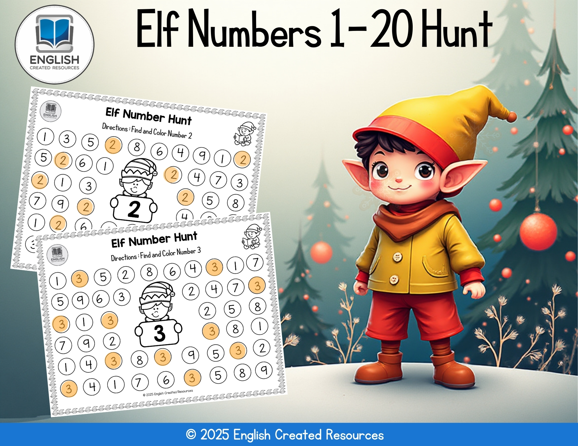 Elf Number Hunt – English Created Resources