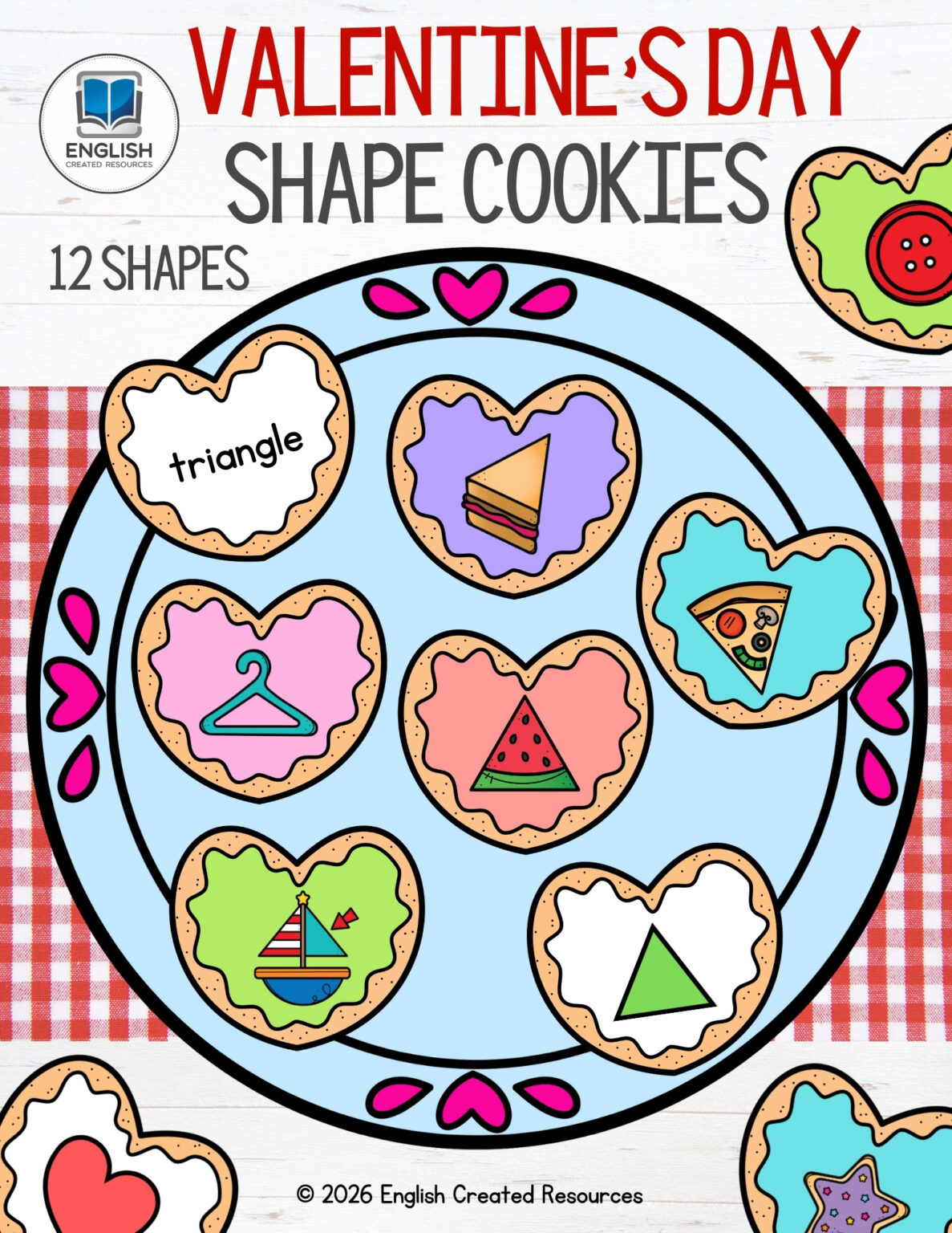Valentine’s Day Shape Cookies – English Created Resources