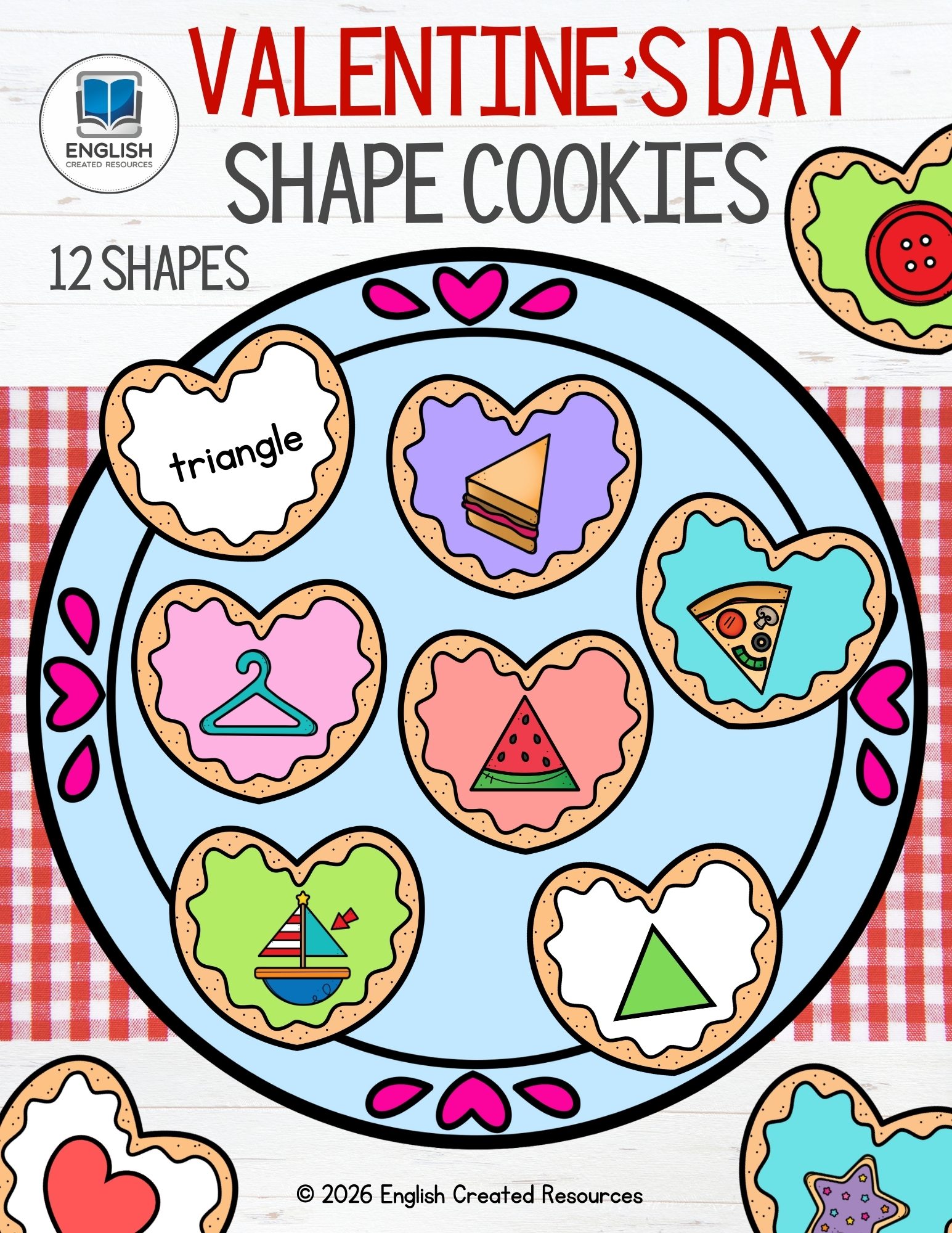 Valentine’s Day Shape Cookies – English Created Resources