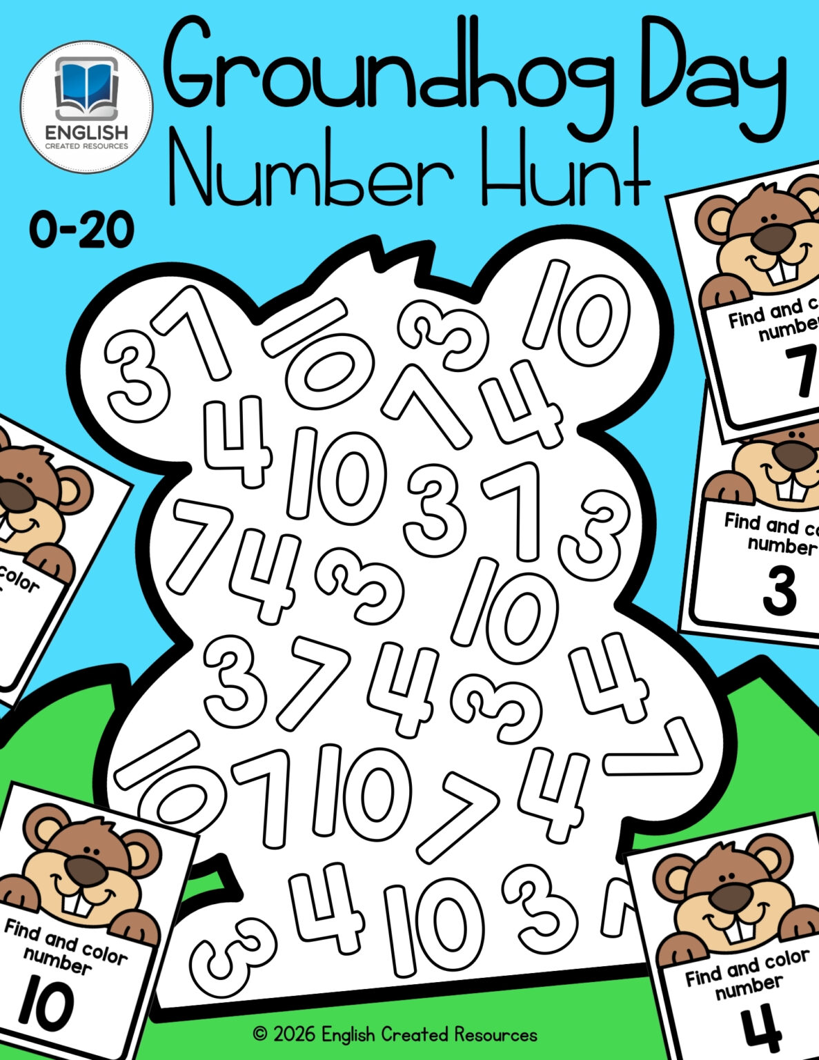Groundhog Day Number Hunt – English Created Resources