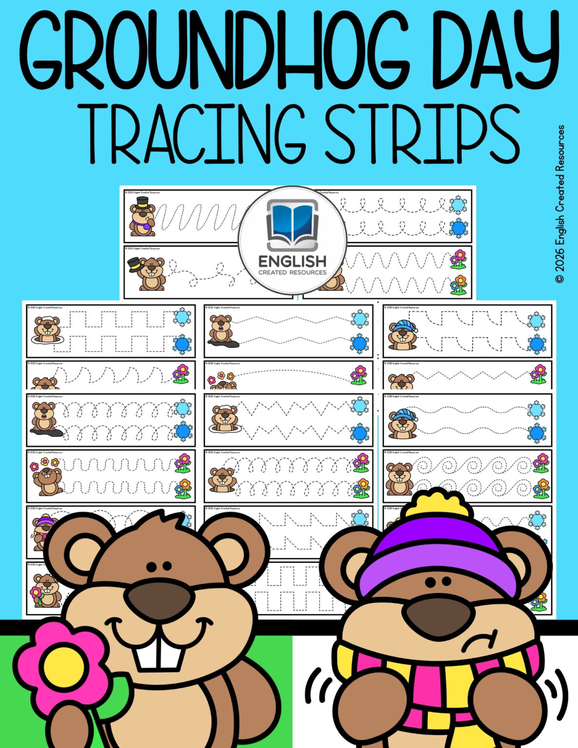 Groundhog Day Tracing Strips – English Created Resources