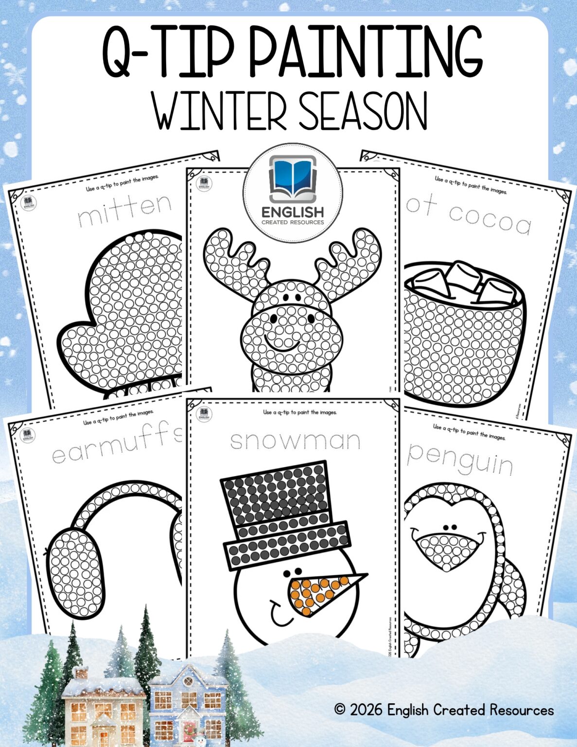 Q-Tip Painting Winter Season – English Created Resources