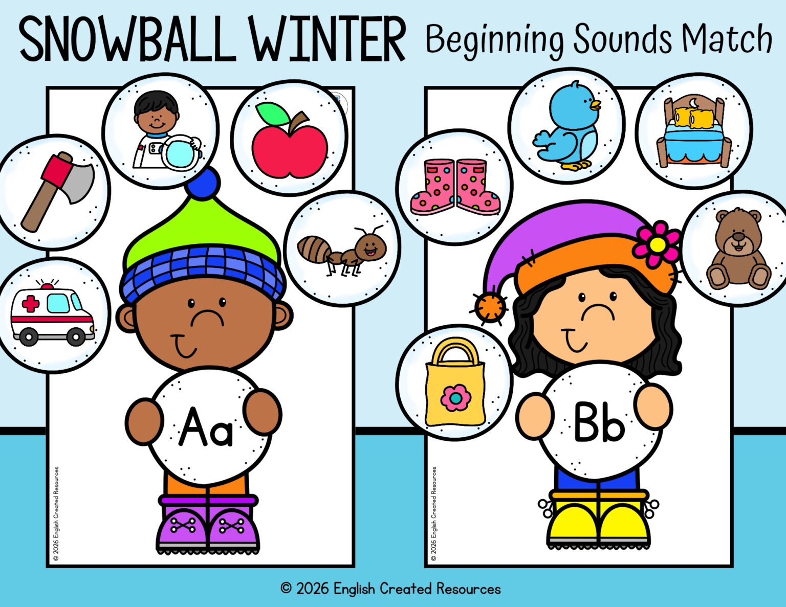 Snowball Beginning Sounds Match – English Created Resources
