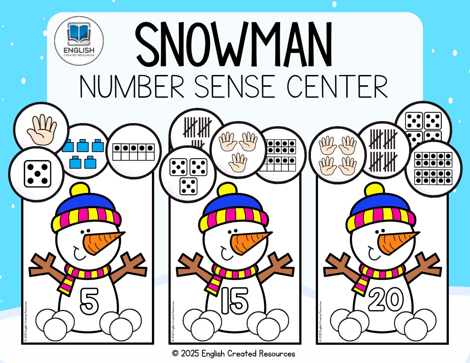 Snowman Number Sense Center – English Created Resources