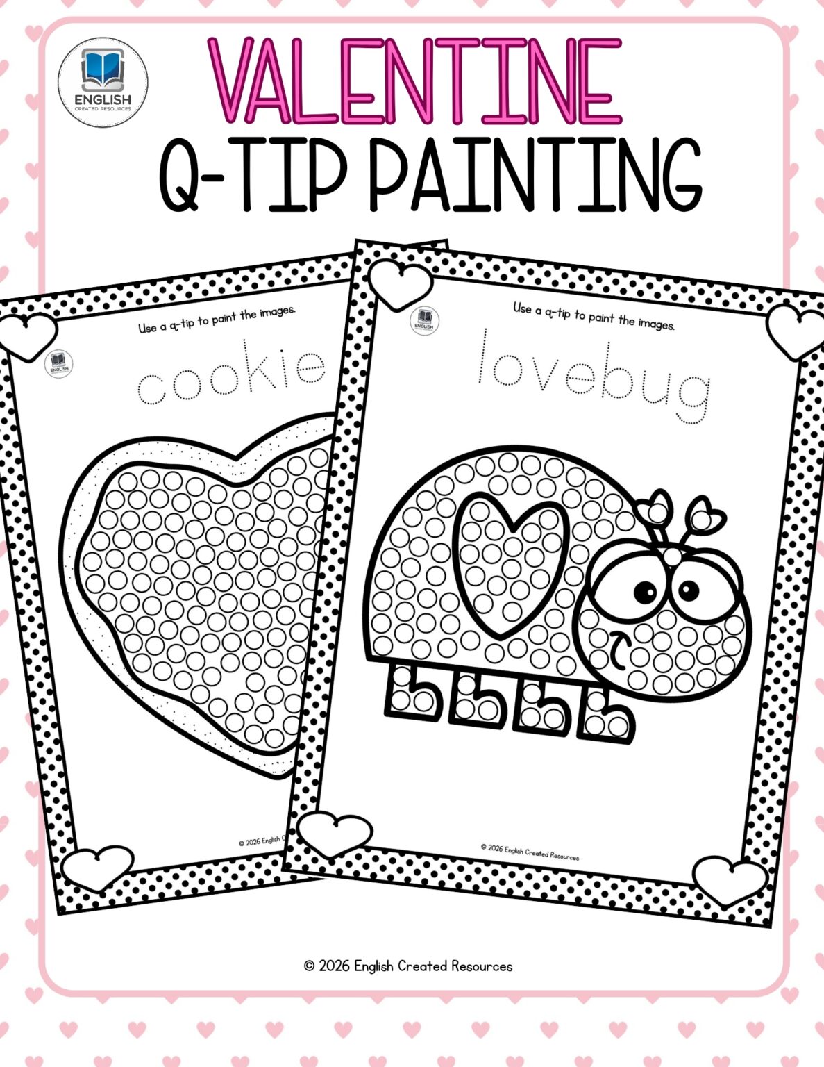 Valentine Q-Tip Painting – English Created Resources