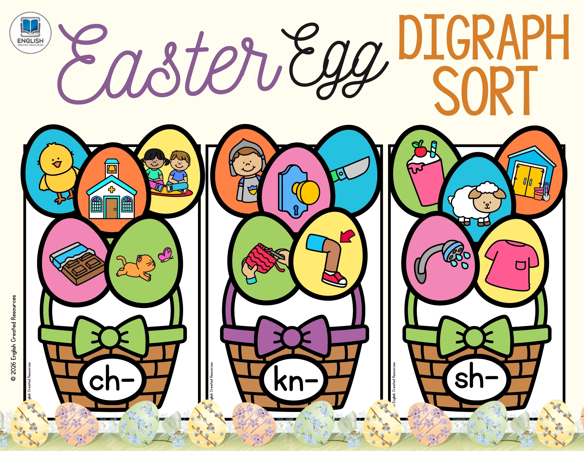 Easter Egg Digraph Sort – English Created Resources