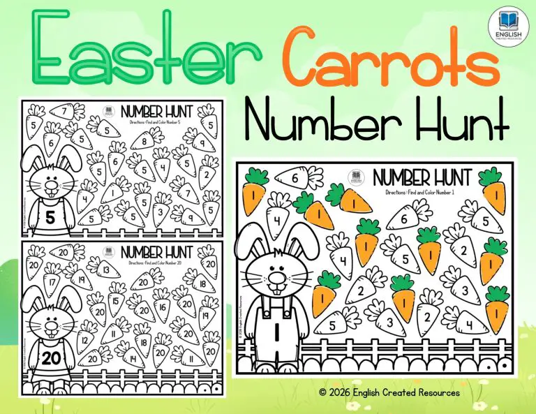 Easter Carrots Number Hunt – English Created Resources