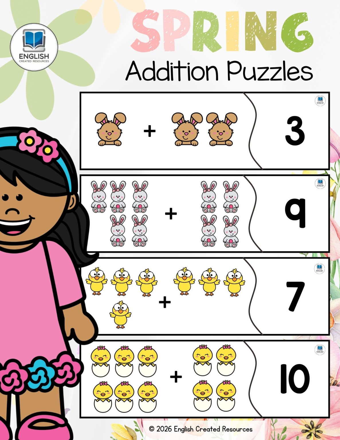 Spring Addition Puzzles – English Created Resources