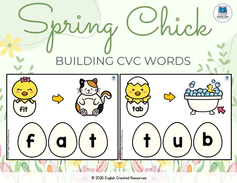 Spring Chick Building CVC Words – English Created Resources
