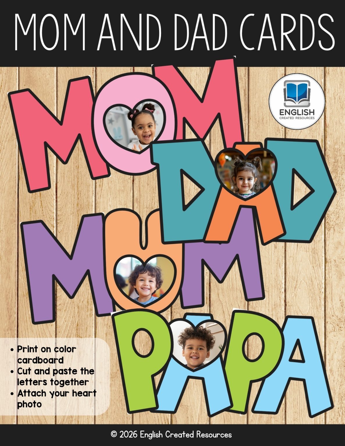 Mom And Dad Cards – English Created Resources