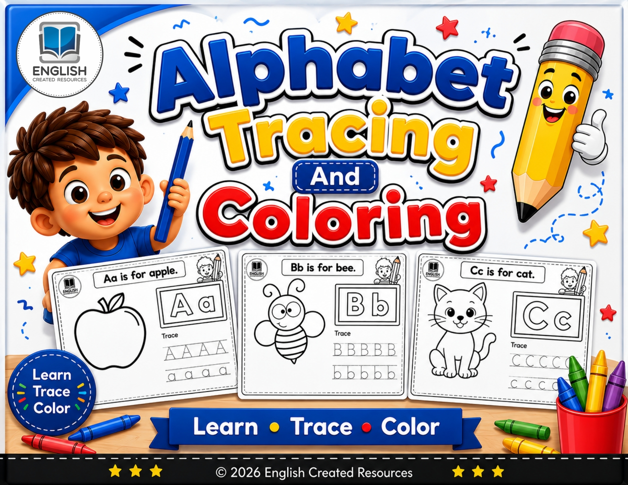 Alphabet Tracing And Coloring – English Created Resources