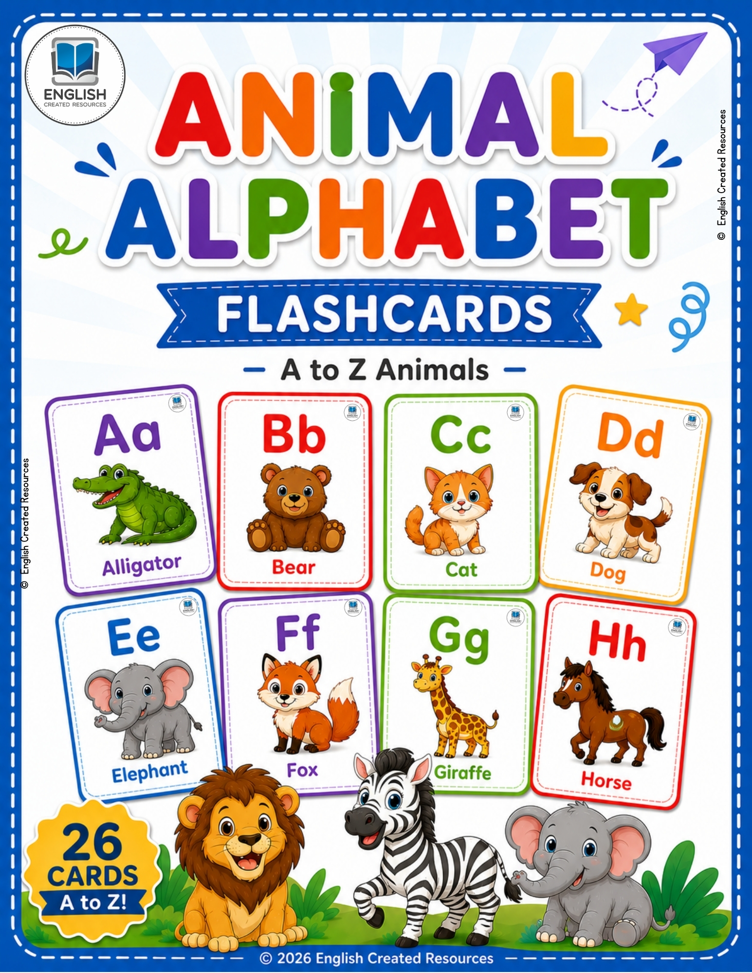 Animal Alphabet Flashcards – English Created Resources